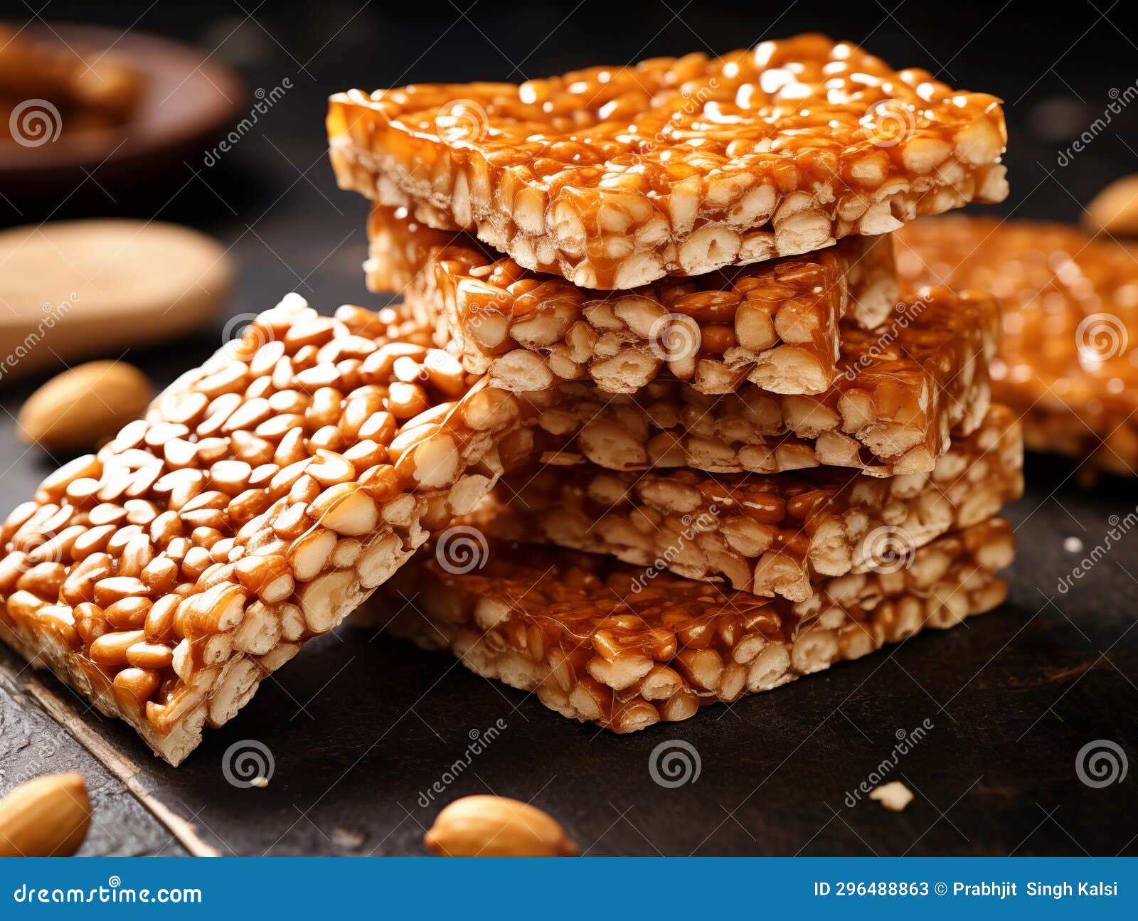 Stacked Peanuts Gachak or Chikki Stock Illustration - Illustration of ...