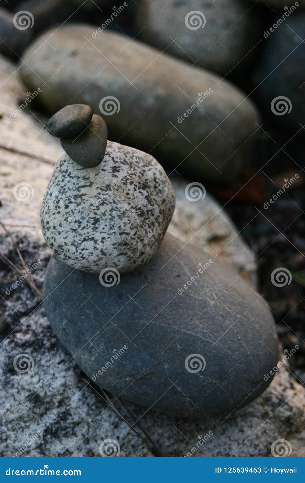 Stacked Pebbles on Dry River Bed Stock Image - Image of lake, balanced ...