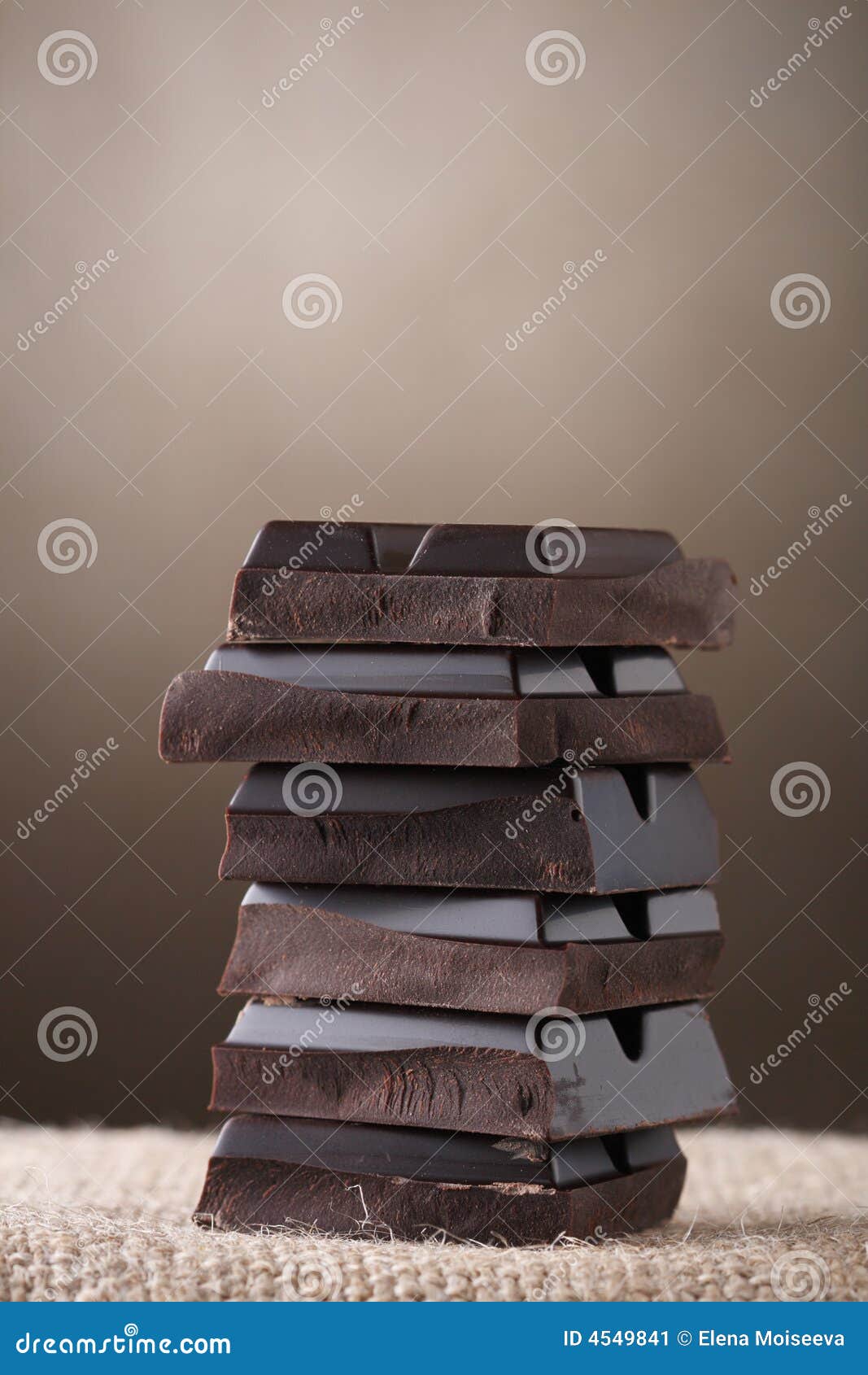 Stacked Pieces of CHOCOLATE Stock Image - Image of burlap, close: 4549841