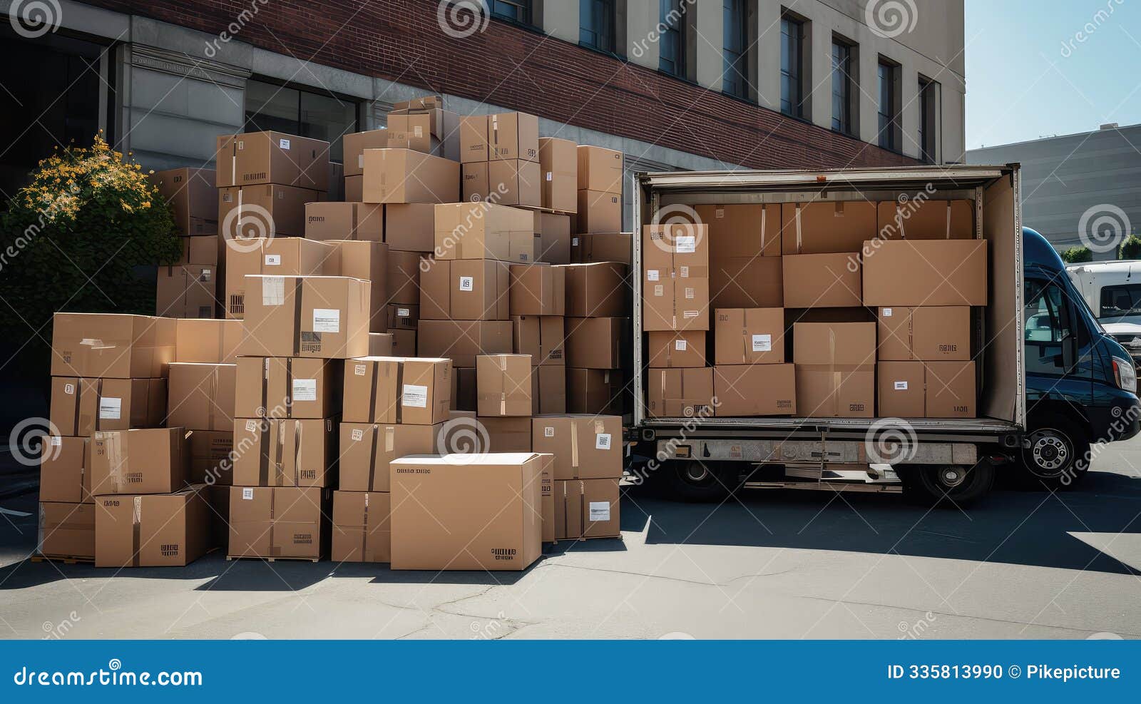 Stacked pile of boxes stock illustration. Illustration of organized ...