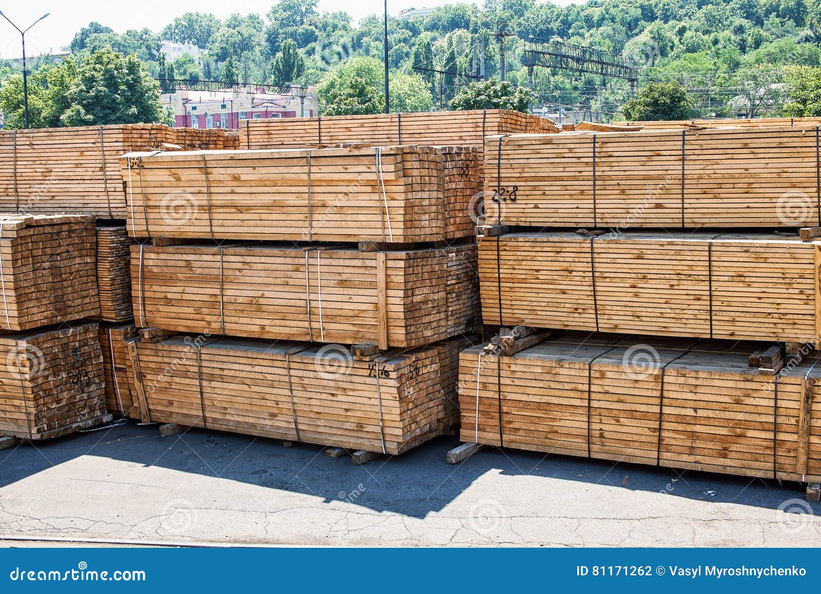 Stacked Piles of Timber Product Stock Photo - Image of frame, lumber ...