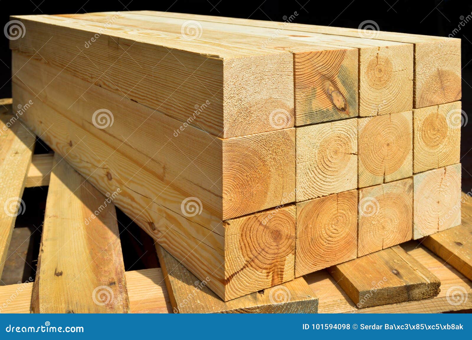 Stacked pine tree lumber stock photo. Image of grain - 101594098