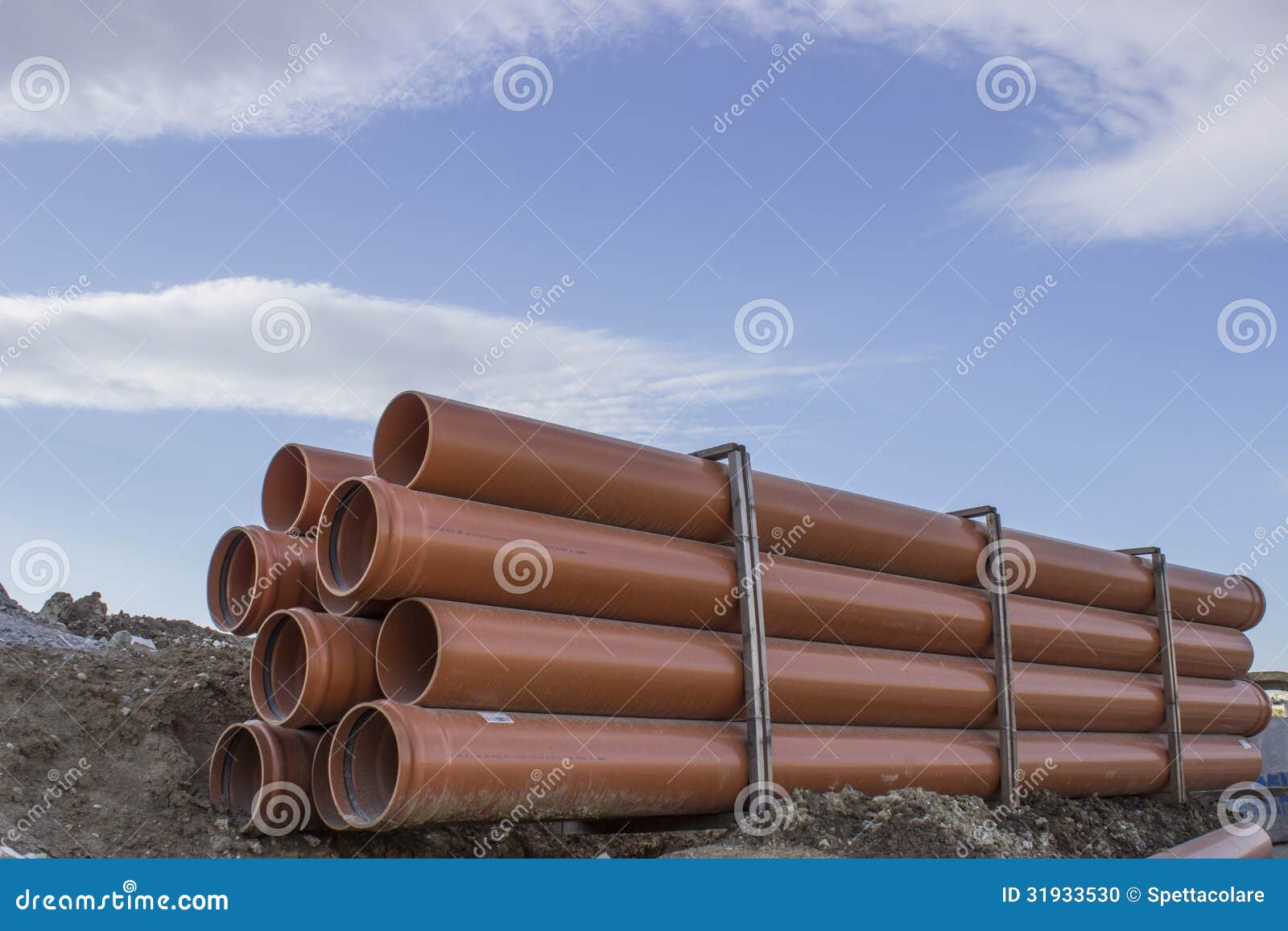 Stacked Pipe stock photo. Image of stack, industry, site - 31933530