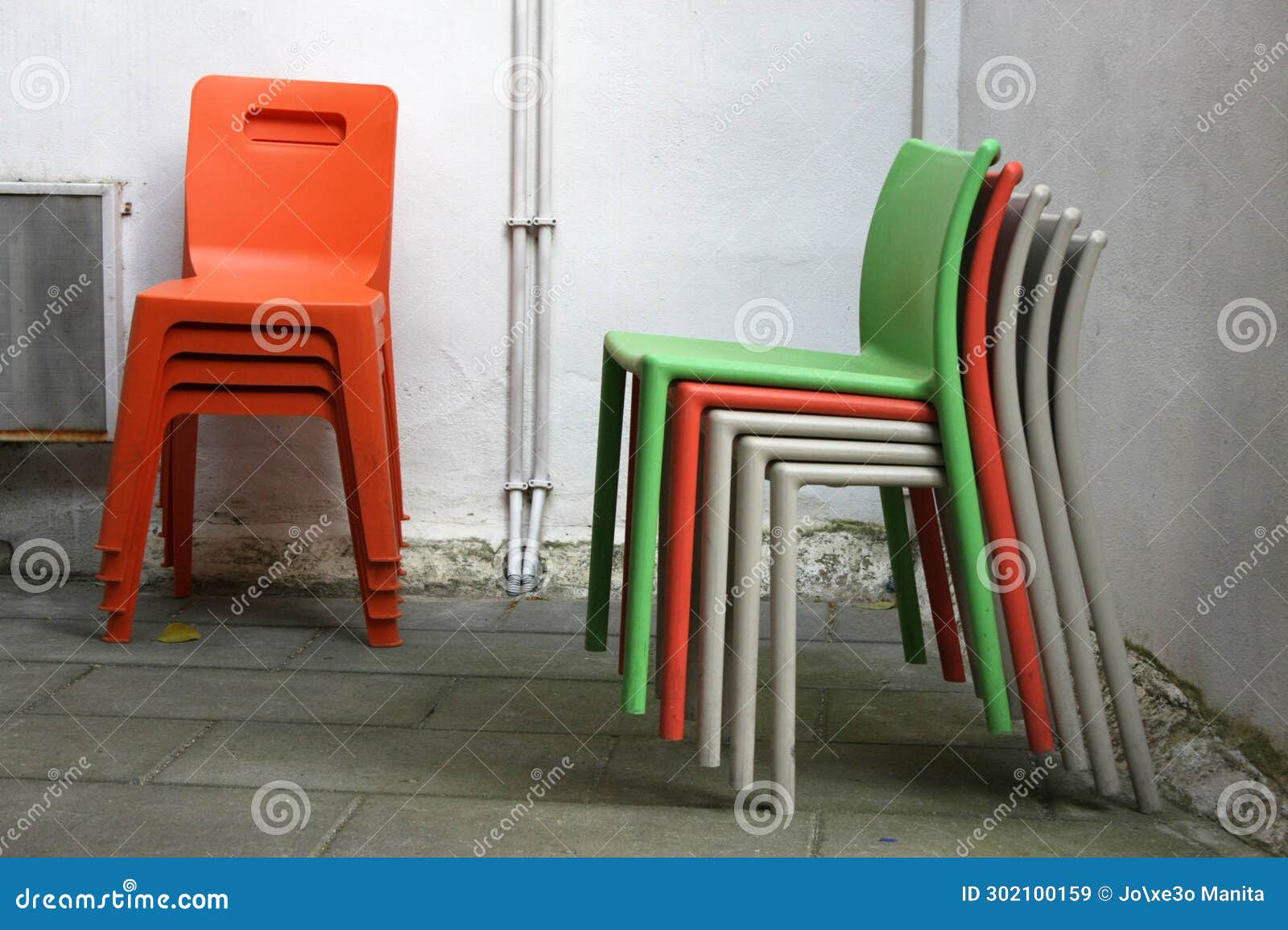 Stacked Plastic Chairs - Functional, Versatile Seating Solution. Ideal ...