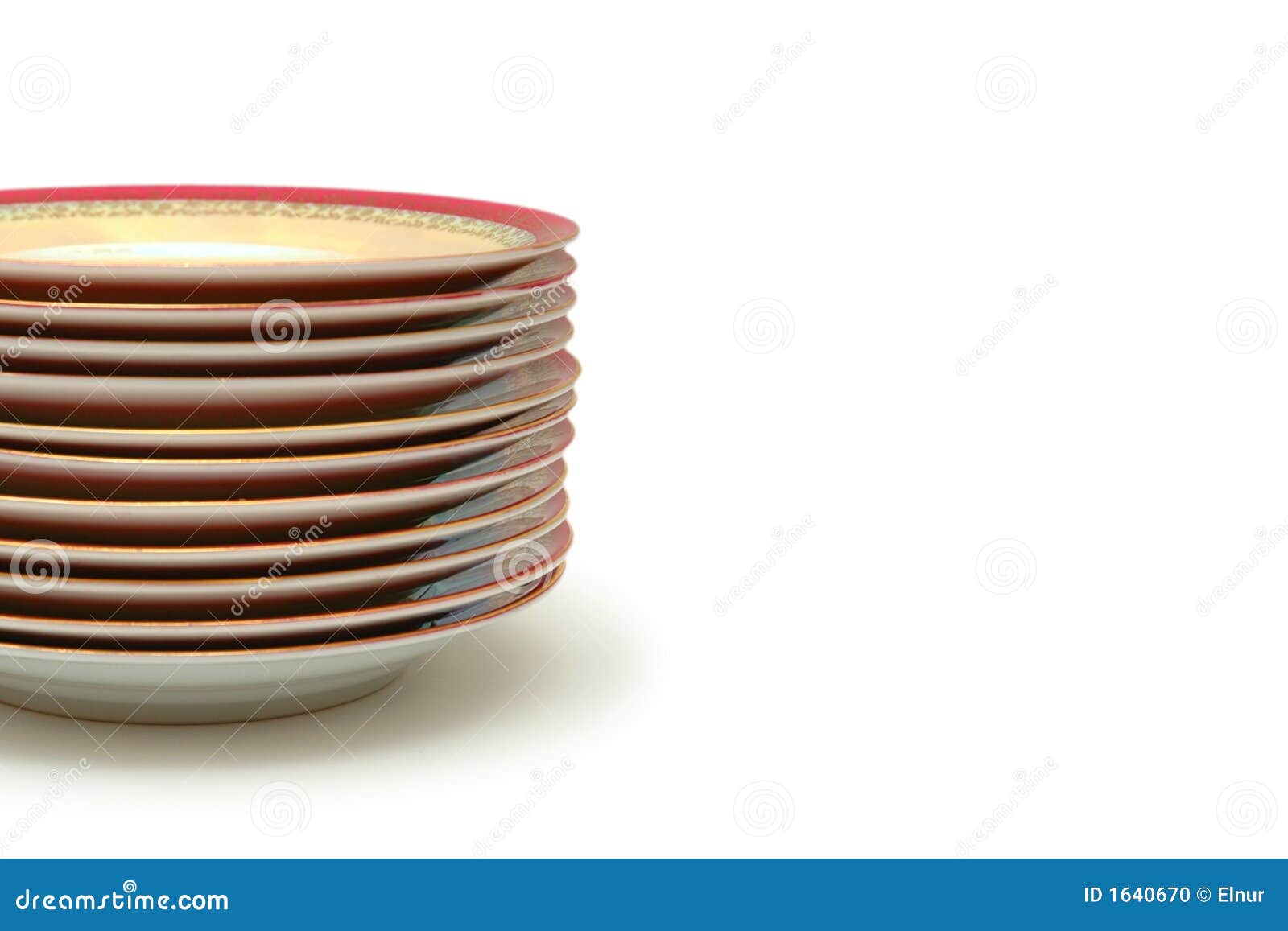 Stacked Plates Isolated on Whi Stock Photo - Image of chinese ...