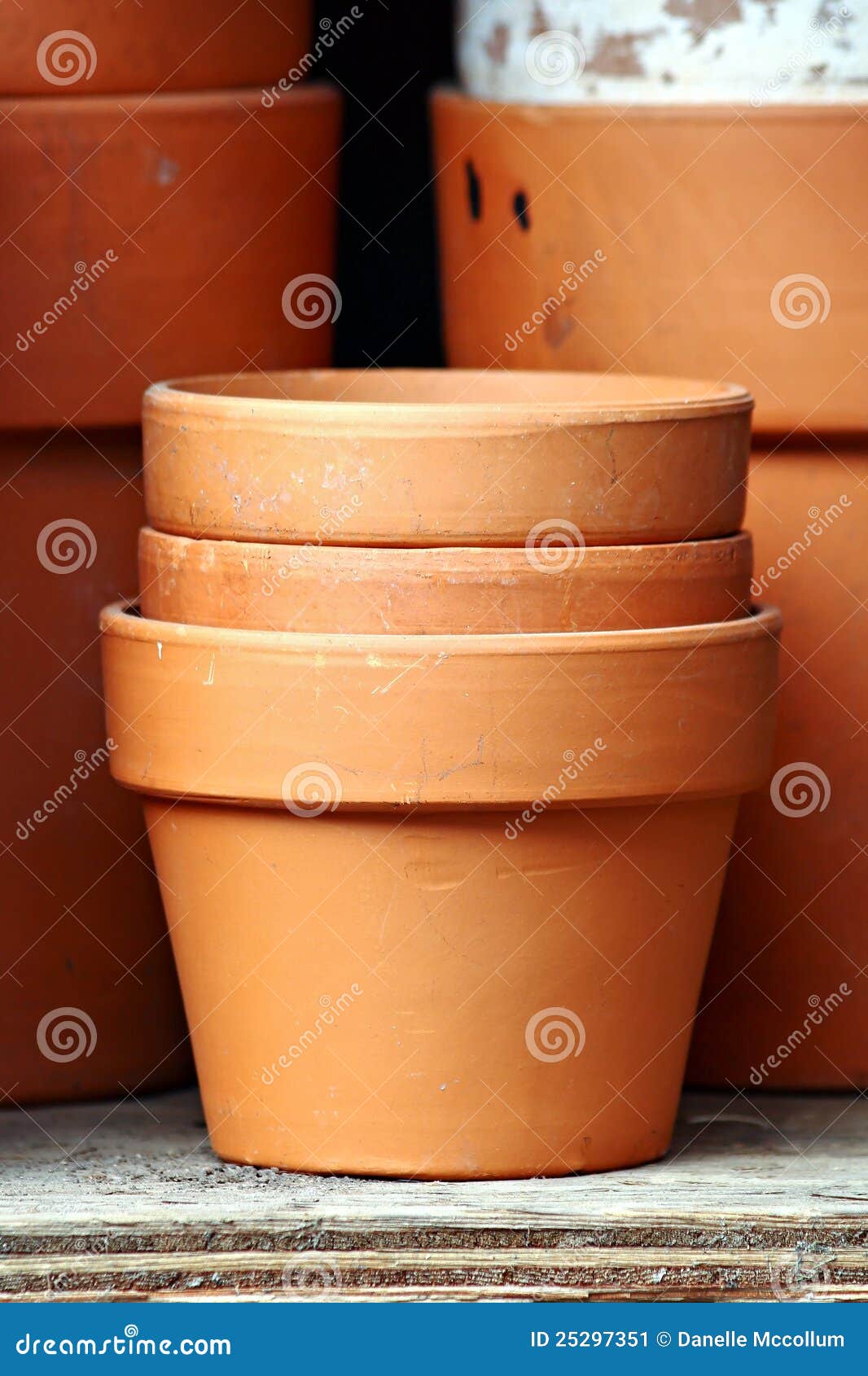 Stacked Pots stock image. Image of three, gardening, fragile - 25297351