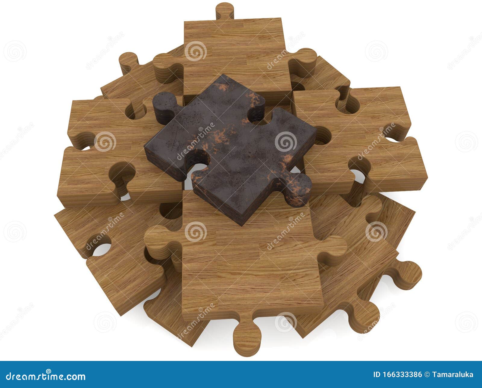 Stacked Puzzle Pieces on White Stock Illustration - Illustration of ...