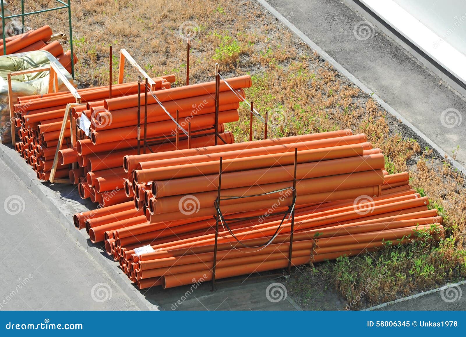 Stacked PVC pipe stock image. Image of construction, pipework - 58006345