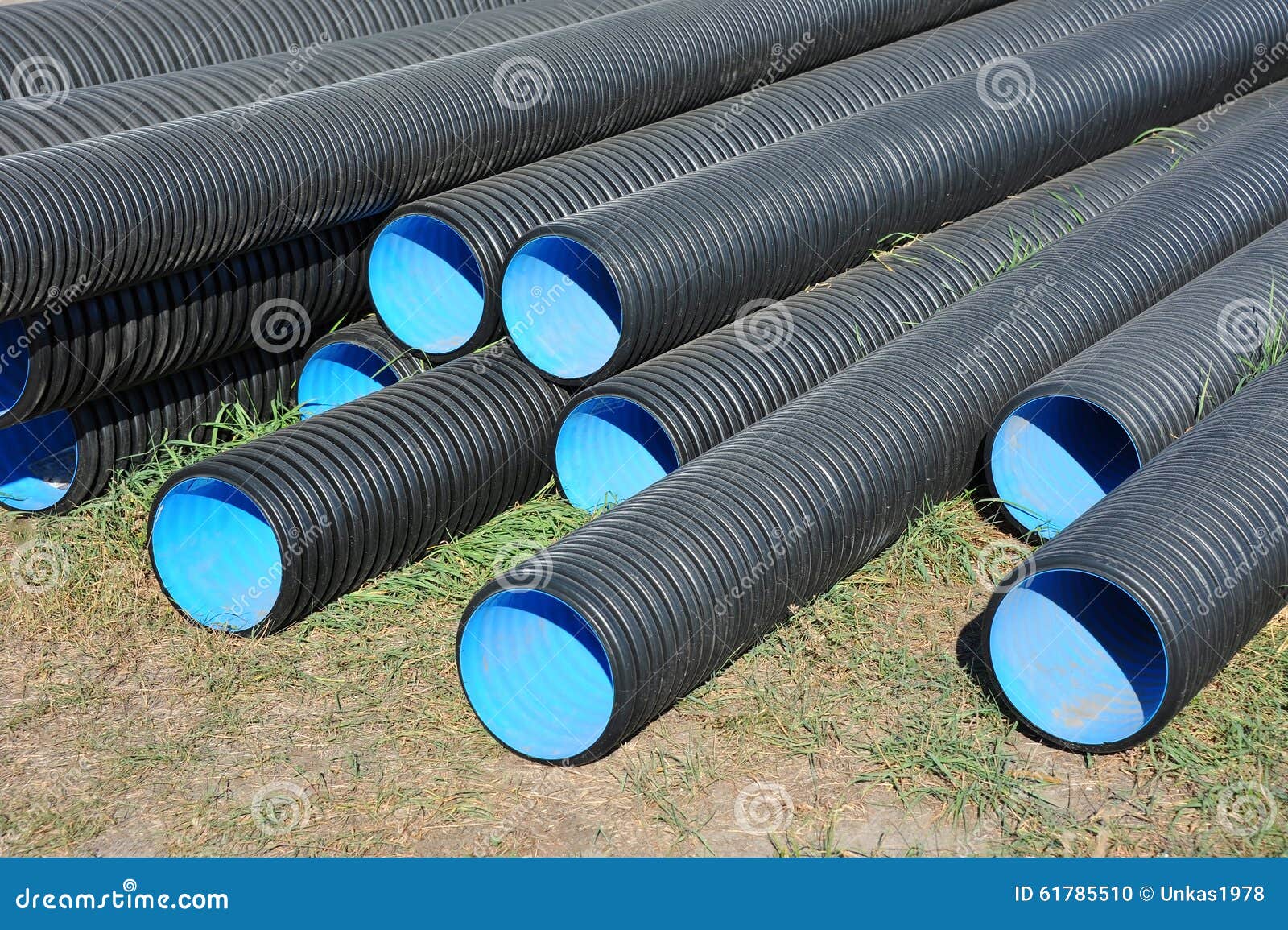 Stacked PVC pipe stock photo. Image of culvert, drain - 61785510