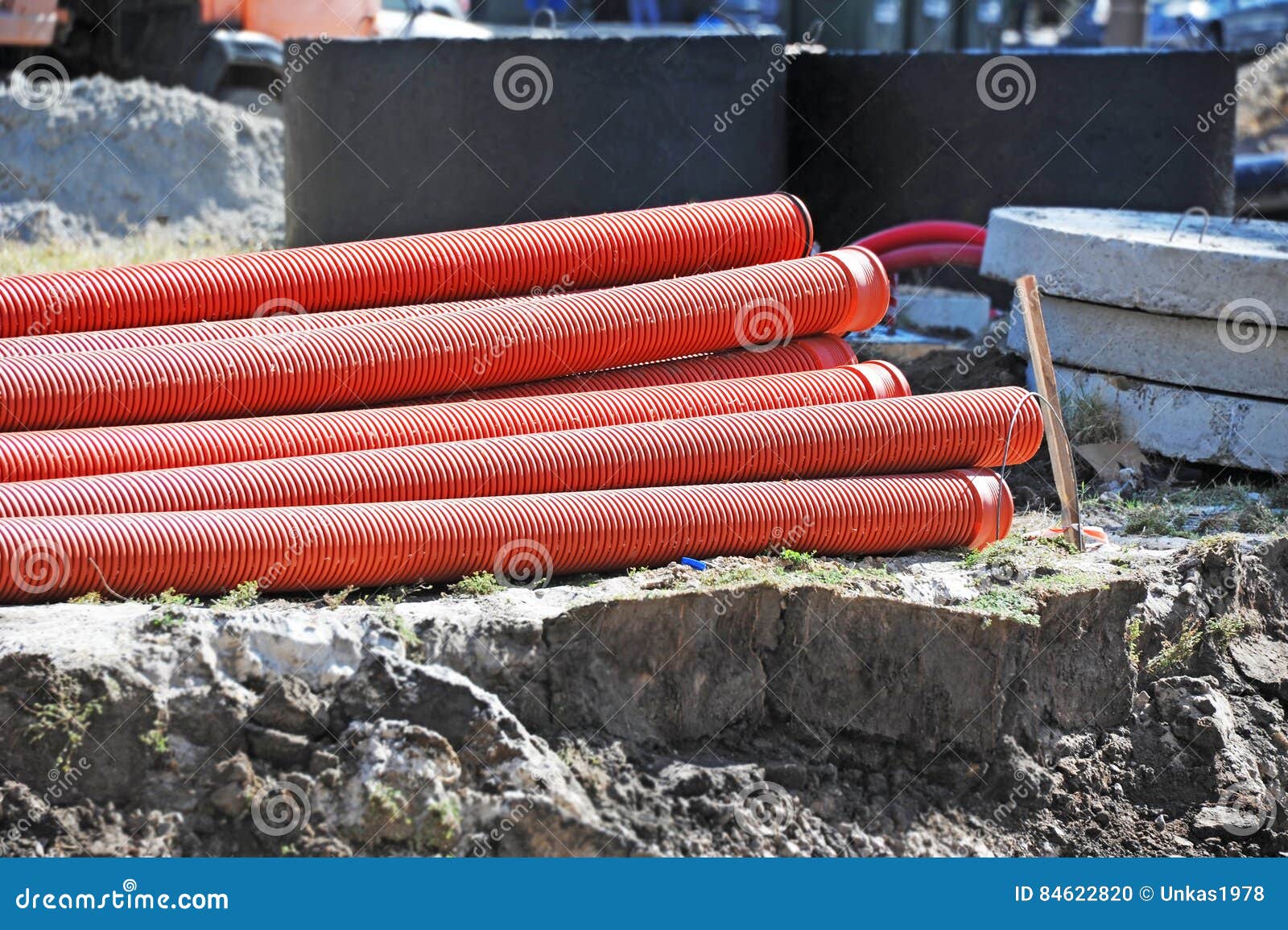 Stacked PVC pipe stock photo. Image of pipe, construction - 84622820