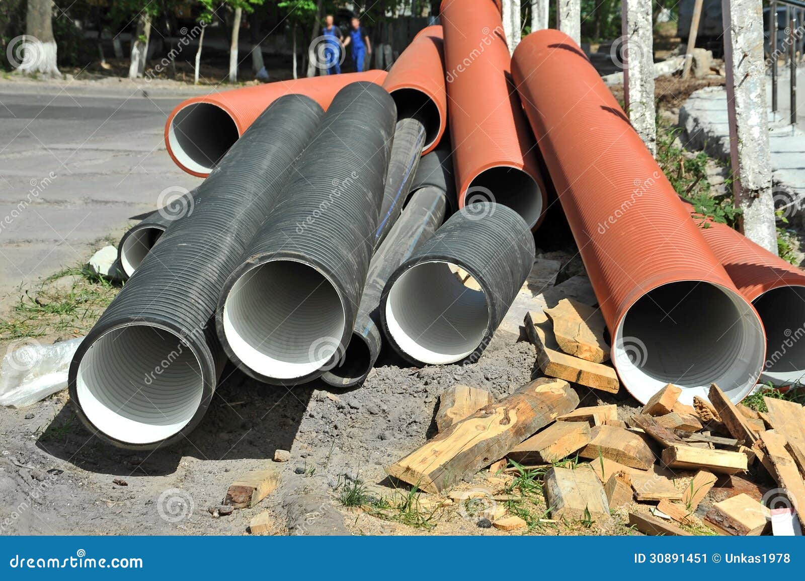 Stacked PVC pipe stock image. Image of business, bundle - 30891451