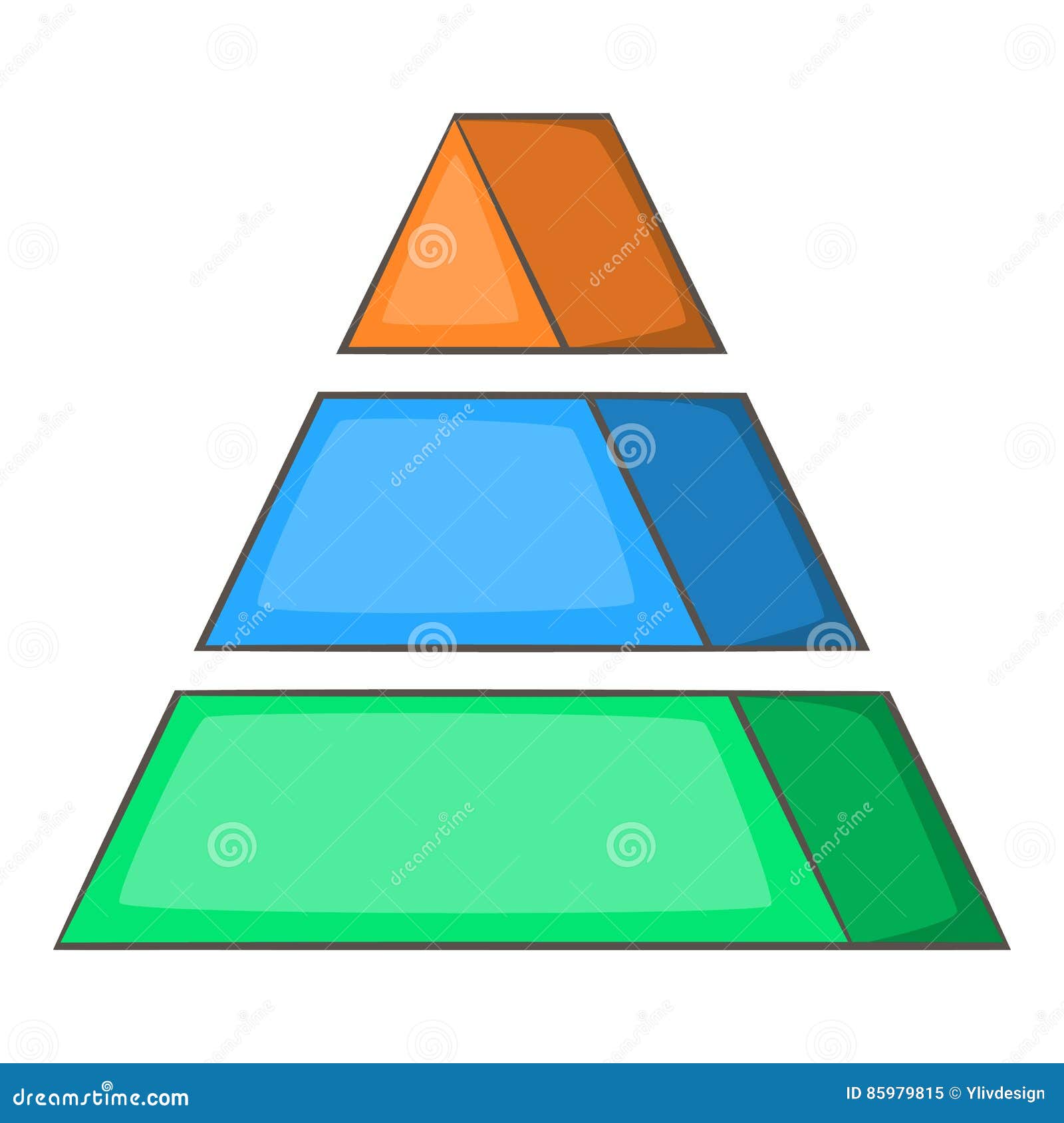 Stacked Pyramid Icon, Cartoon Style Stock Vector - Illustration of ...