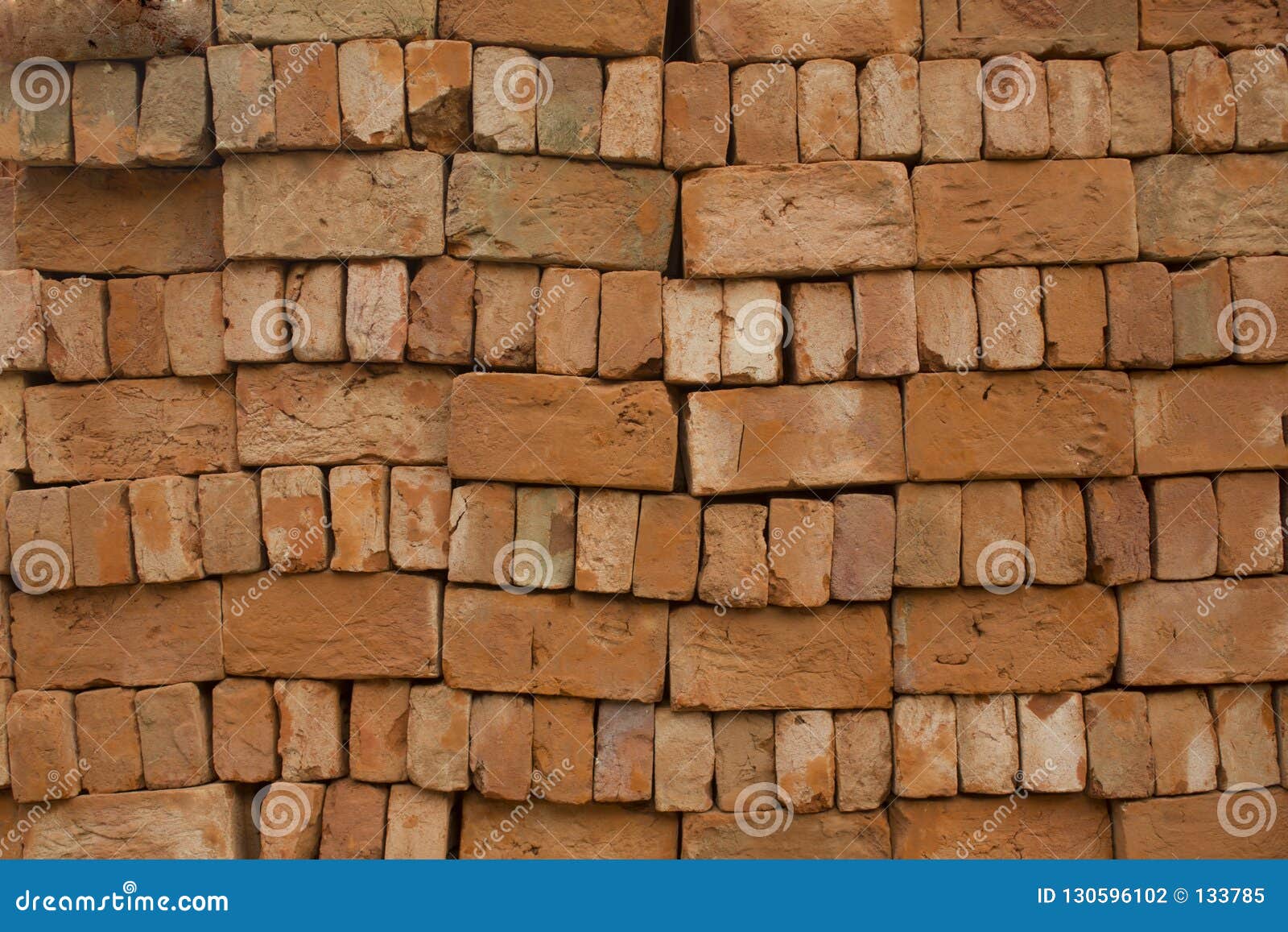 A Stacked Red Bricks with Rough Roughness Stock Photo - Image of ...
