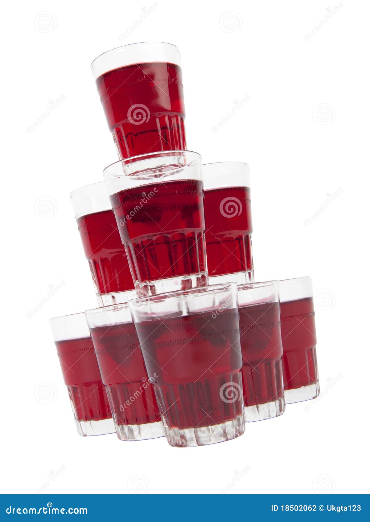 Stacked Red Shot Glasses stock photo. Image of pyramid - 18502062