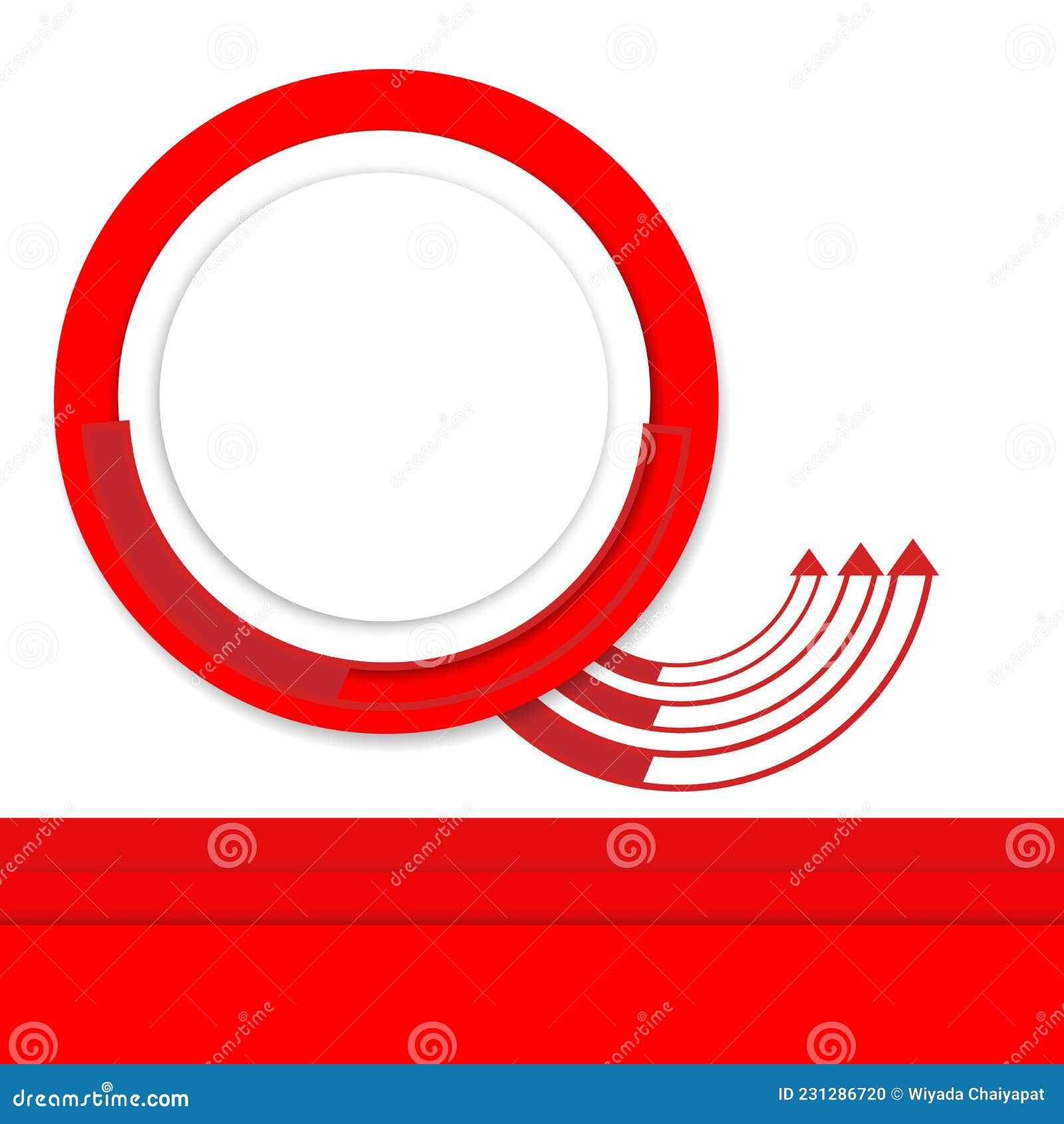 Stacked Red and White Paper Circle Background Stock Vector ...