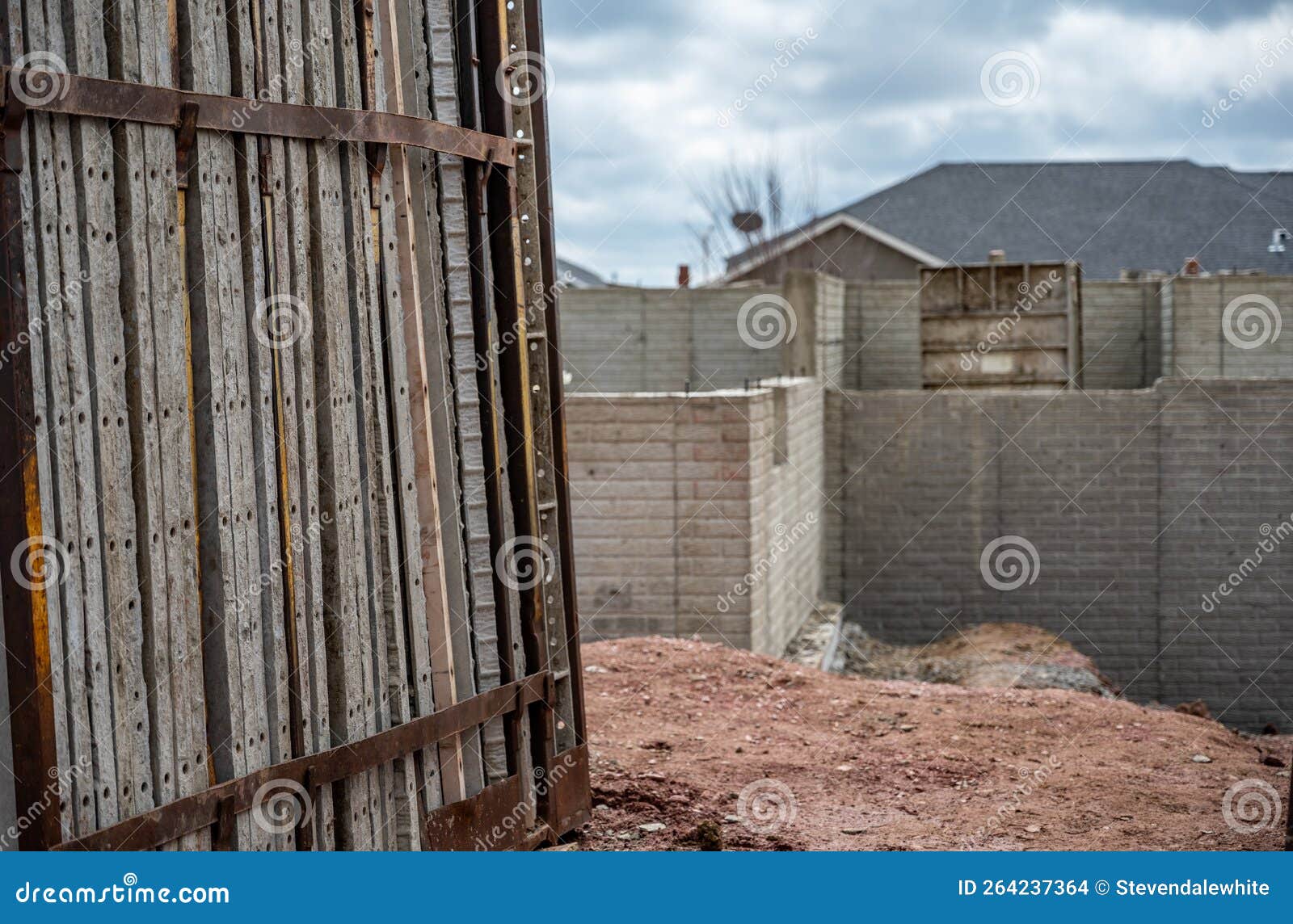 Stacked Removable Concrete Forms for a Basement at a Residential Home ...