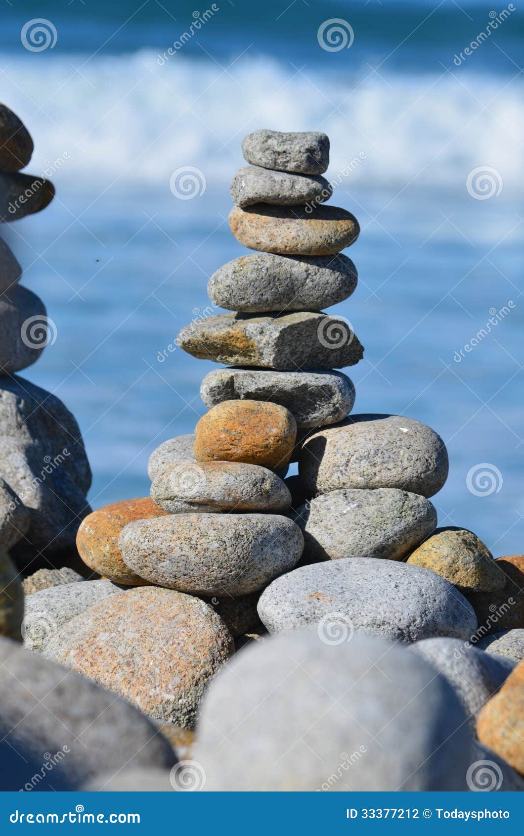Stacked river rock stock photo. Image of ocean, rock - 33377212