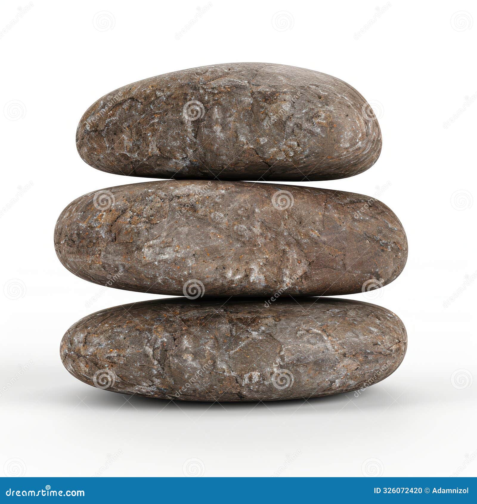 Stacked River Rocks on White Background Stock Illustration ...