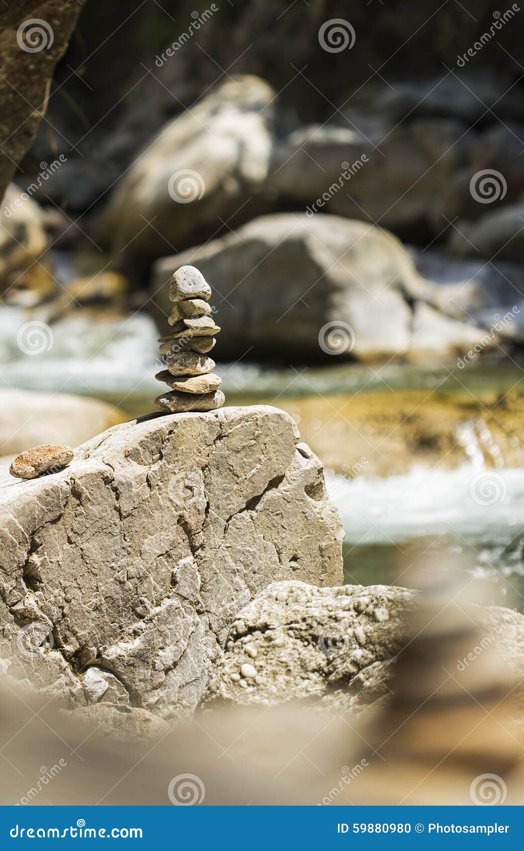 Stacked rock tower stock photo. Image of harmony, relaxation - 59880980