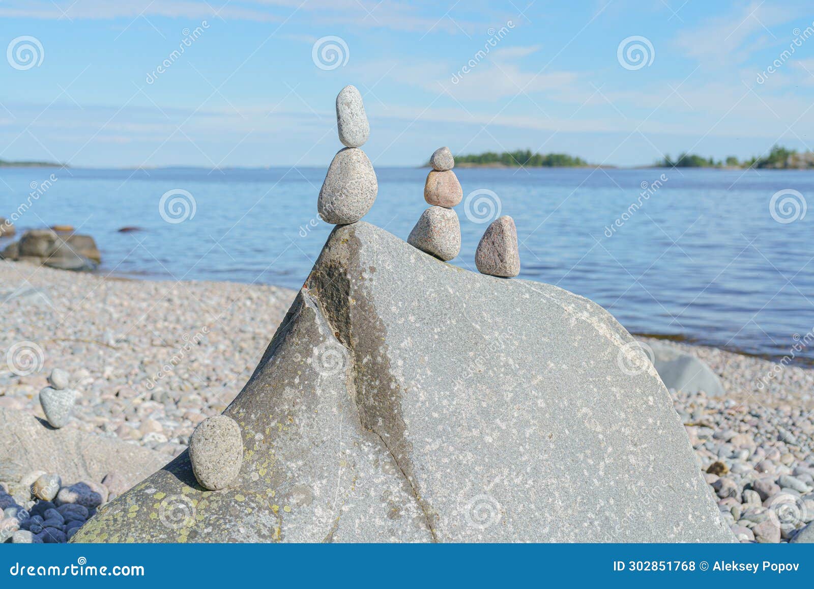 Stacked Rocks Balancing, Stacking with Precision. Stone Tower on the ...