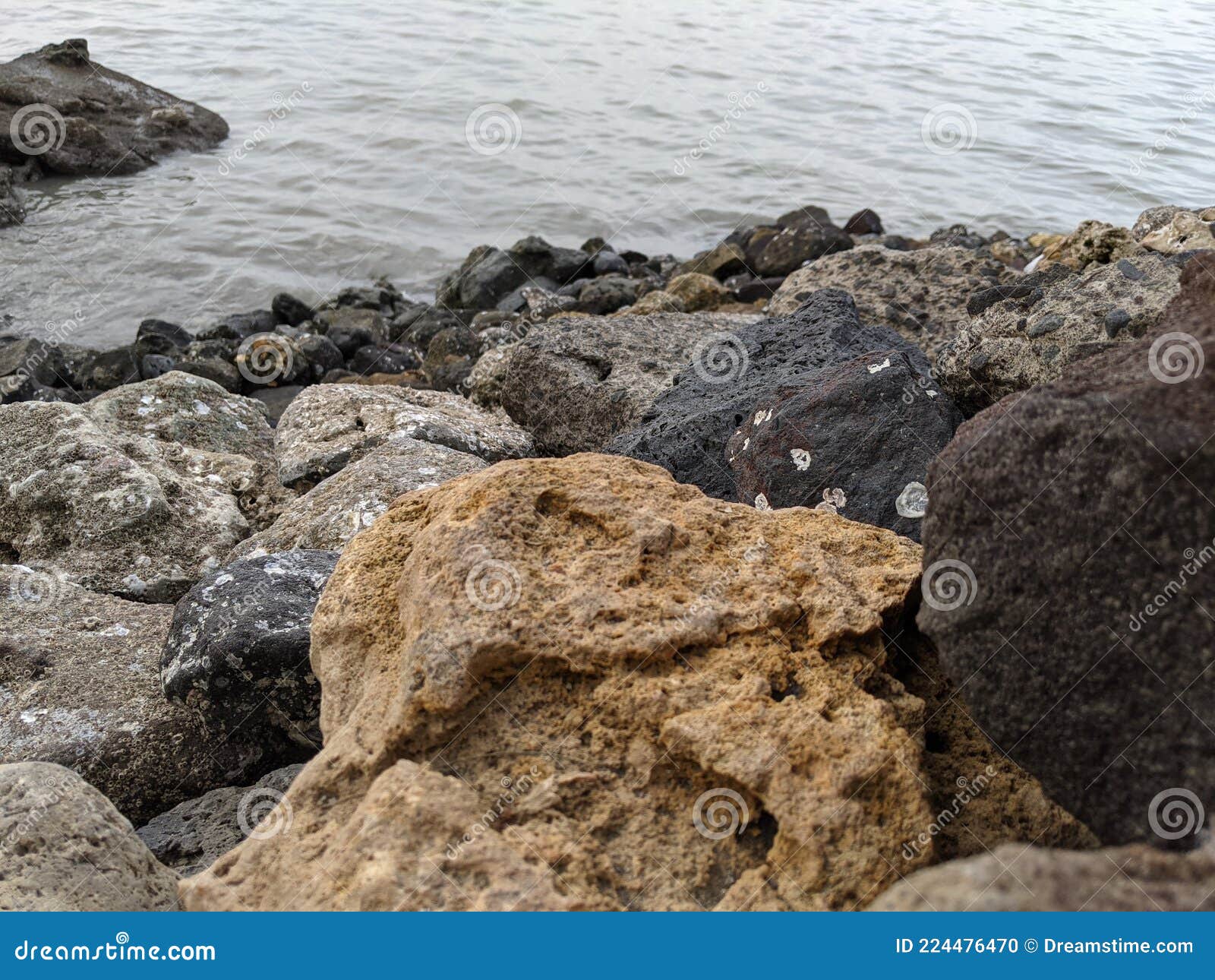 Stacked Rocks on the Beach Can Make the Mood Calm Stock Photo - Image ...