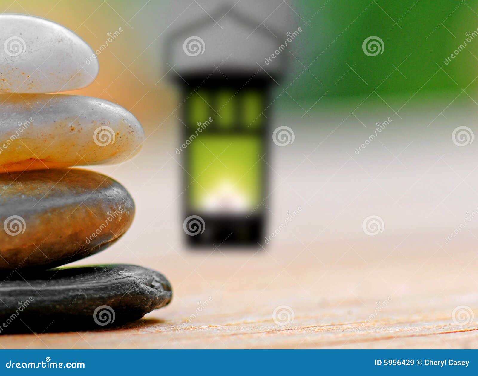 Stacked Rocks by Japanese Lantern Stock Image - Image of background ...