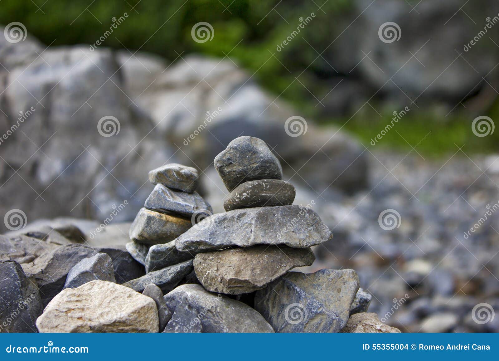 Stacked Rocks by the Lake stock photo. Image of river - 55355004