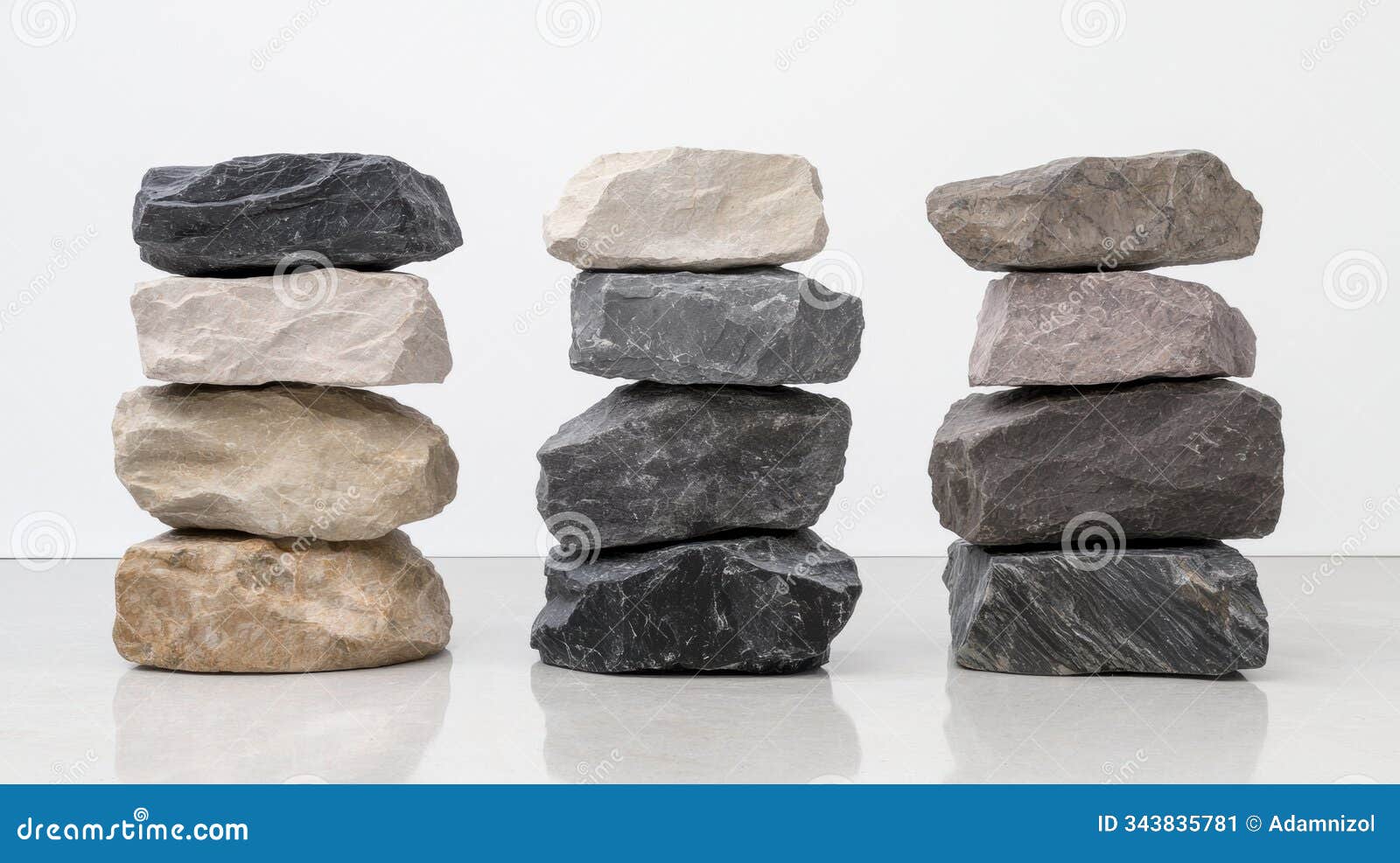 Stacked Rocks on White Background Stock Illustration - Illustration of ...