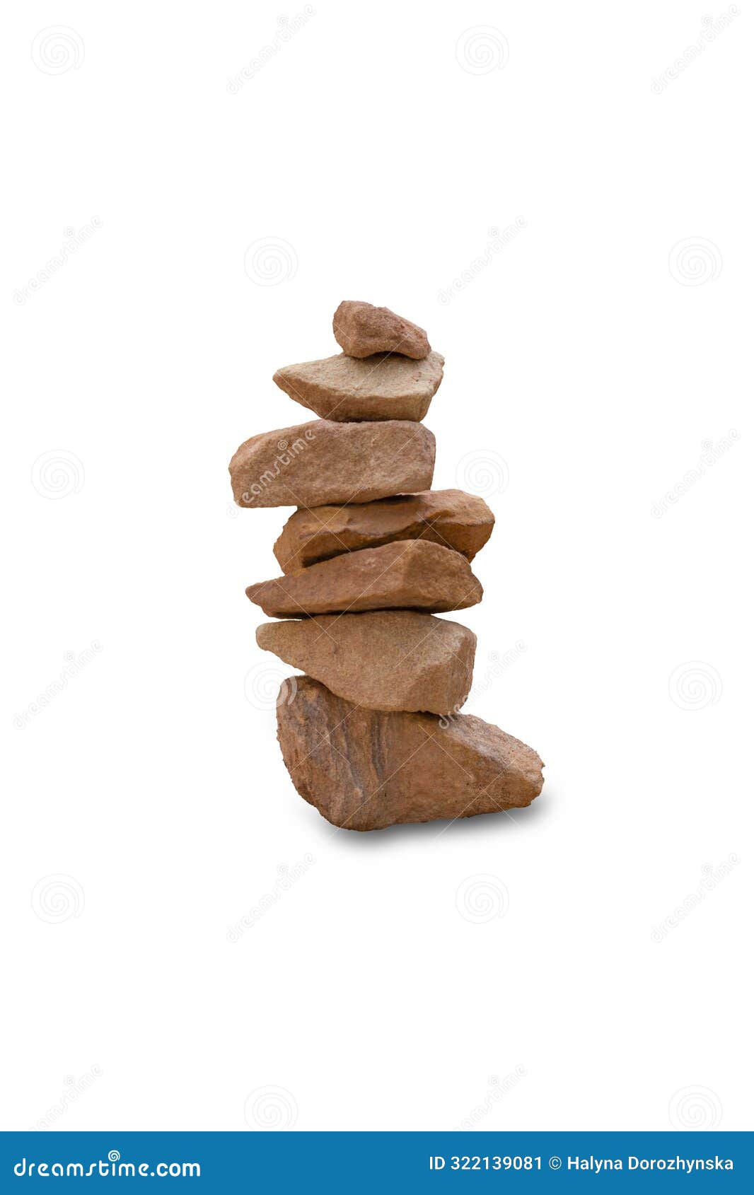 Stacked Rocks on White Background Stock Image - Image of meditation ...