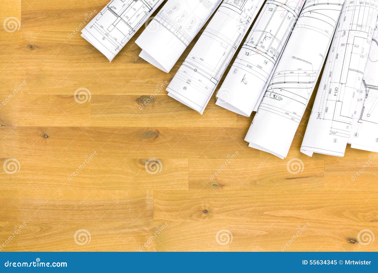 Stacked Rolls of Architectural Drawings and House Plans Stock Image ...