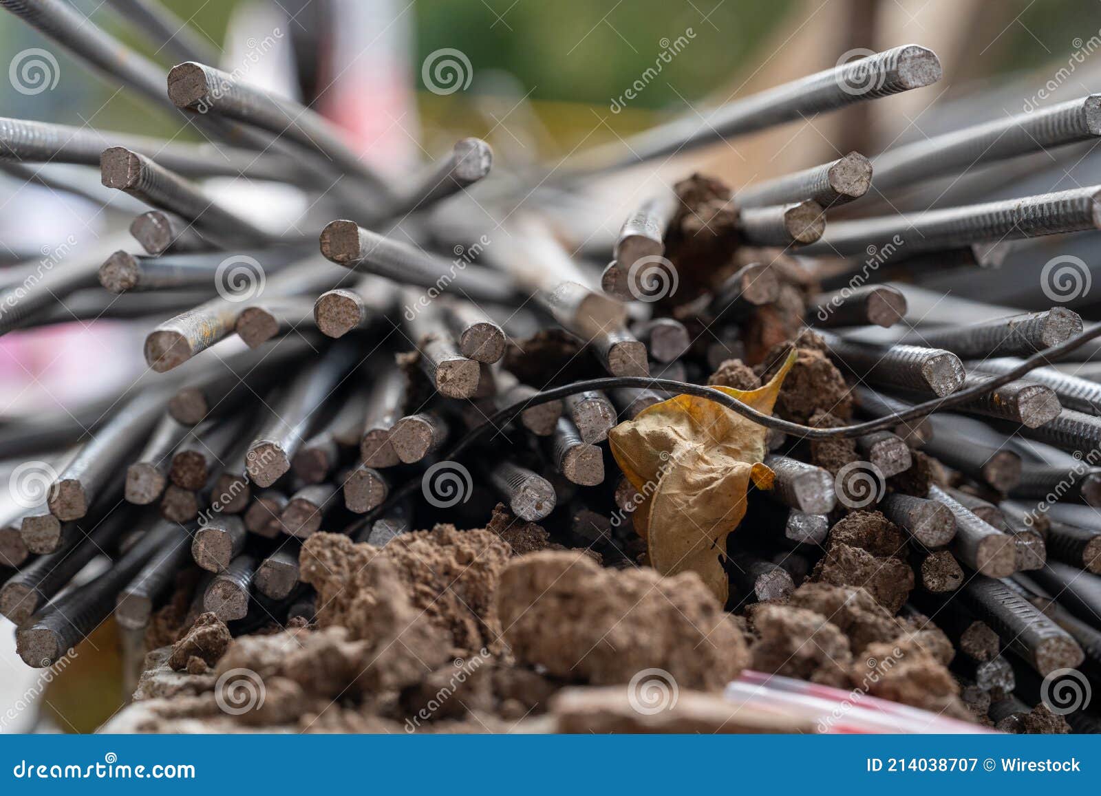 Stacked of Rusty Metal Steel Rods on the Construction Site Stock Image ...