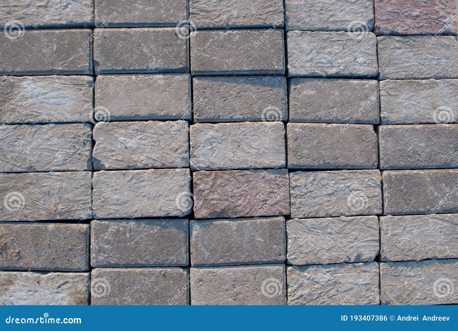 Stacked in Several Horizontal Rows of Gray Decorative Bricks for the ...