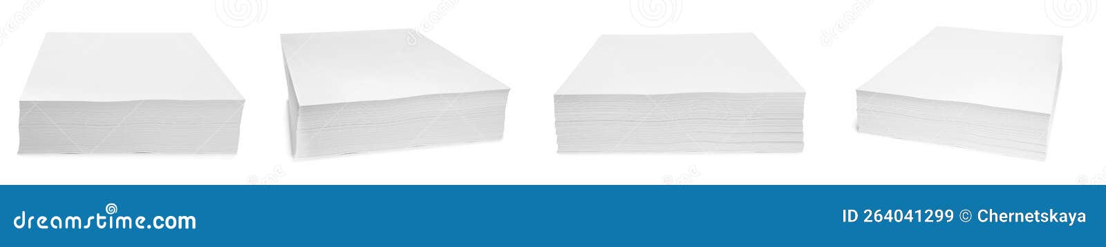 Stacked Sheets of Paper on White Background, Banner Design Stock Image ...