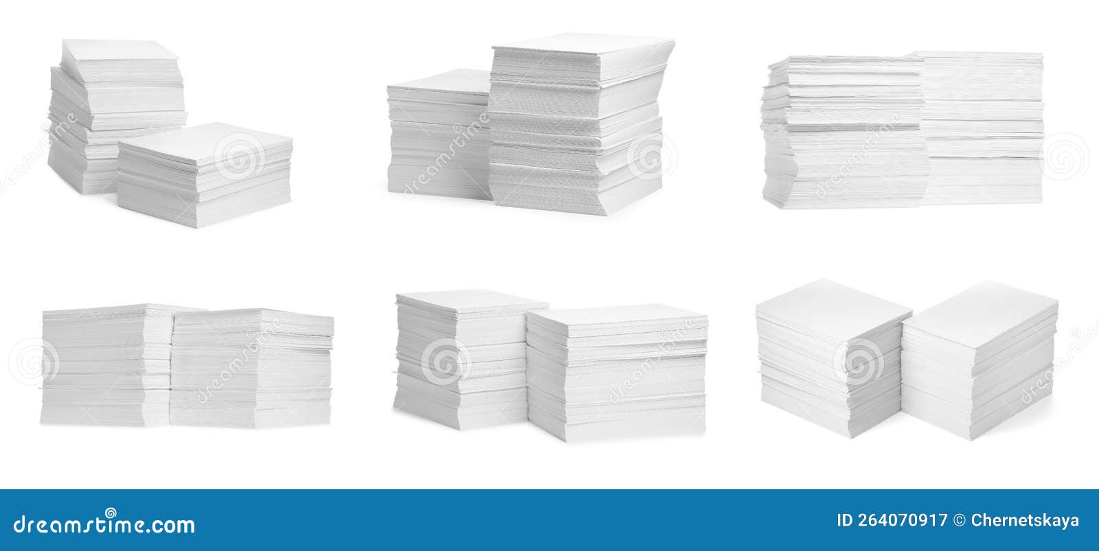 Stacked Sheets of Paper on White Background, Banner Design Stock Image ...