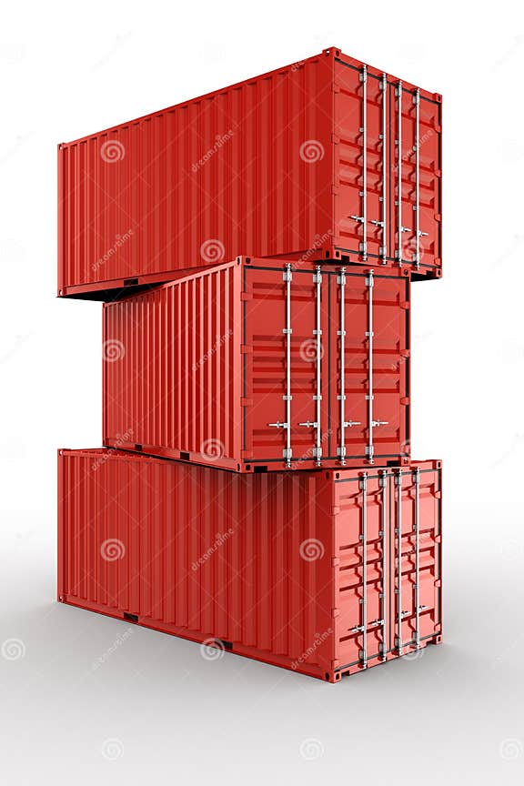 Stacked shipping container stock illustration. Illustration of delivery ...