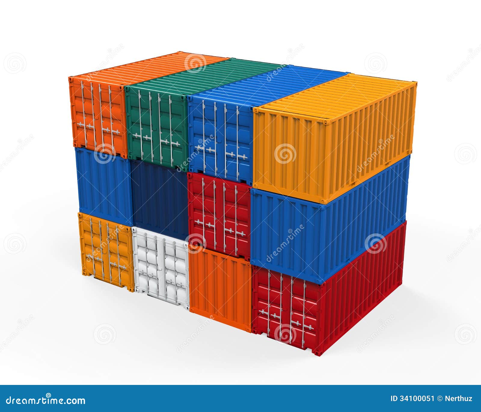 Stacked Shipping Container stock illustration. Illustration of loading ...