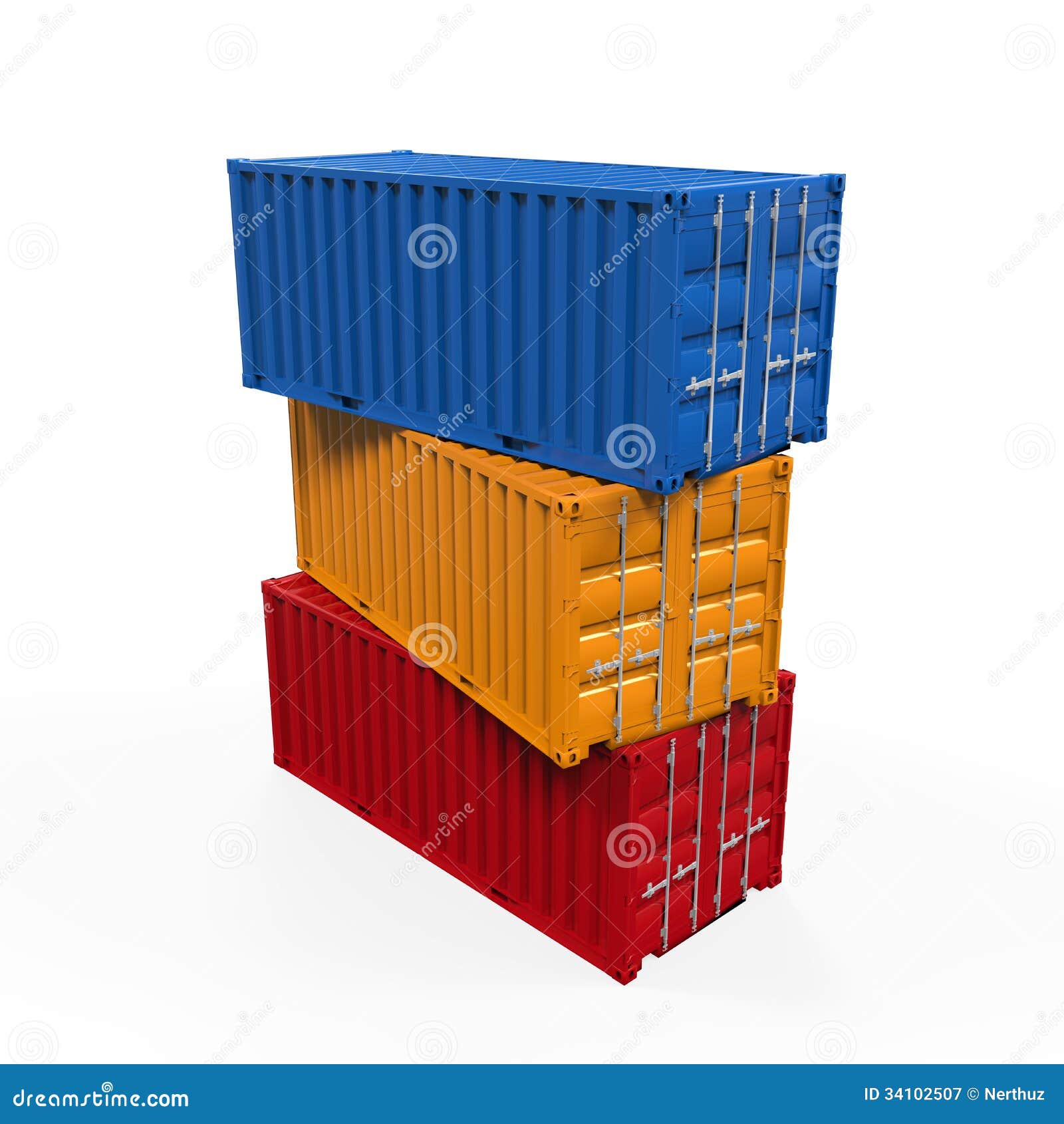 Stacked Shipping Container stock illustration. Illustration of ...