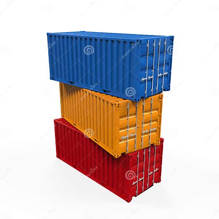 Stacked Shipping Container stock illustration. Illustration of ...