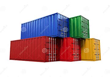 Stacked Shipping Container stock illustration. Illustration of export ...