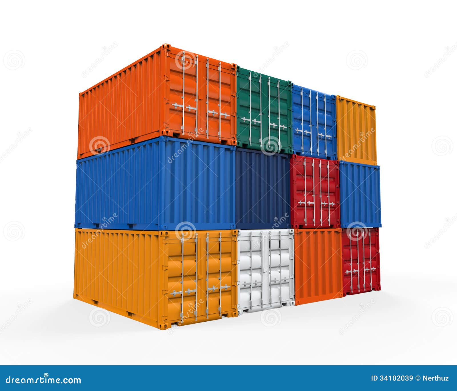Stacked Shipping Containers Background Royalty-Free Stock Image ...