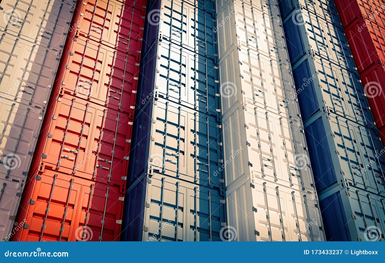 Stacked Shipping Containers Background Stock Illustration ...