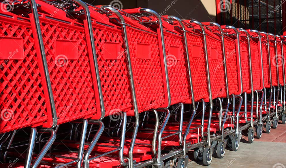 Stacked shopping carts stock image. Image of trolleys - 15715555