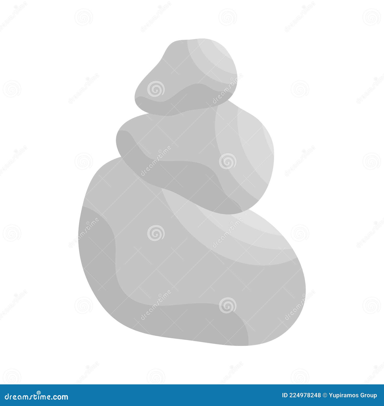 Stacked smooth grey stones stock vector. Illustration of pebble - 224978248