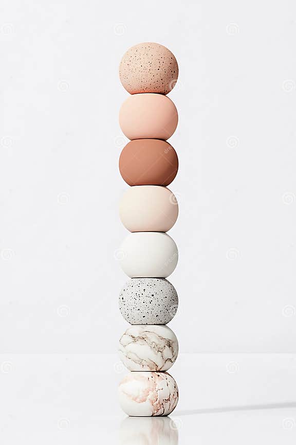 Stacked Spheres in Neutral Tones Representing Balance, Harmony, and ...