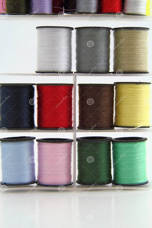 Stacked spools of thread. stock image. Image of powder - 25679373