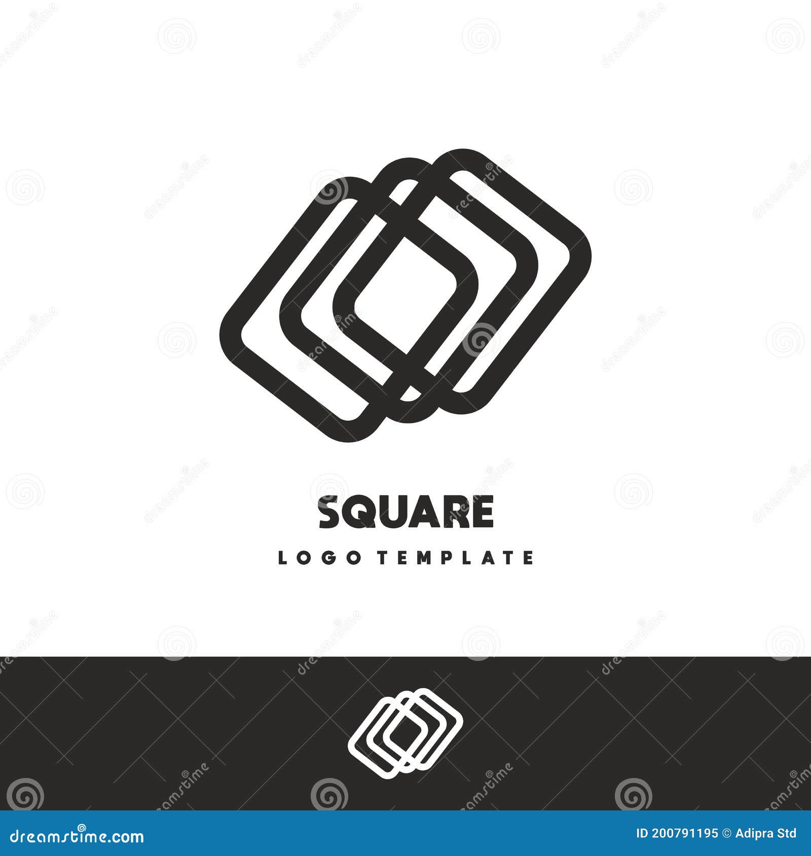 Stacked Square Vector Logo Template Stock Vector - Illustration of font ...