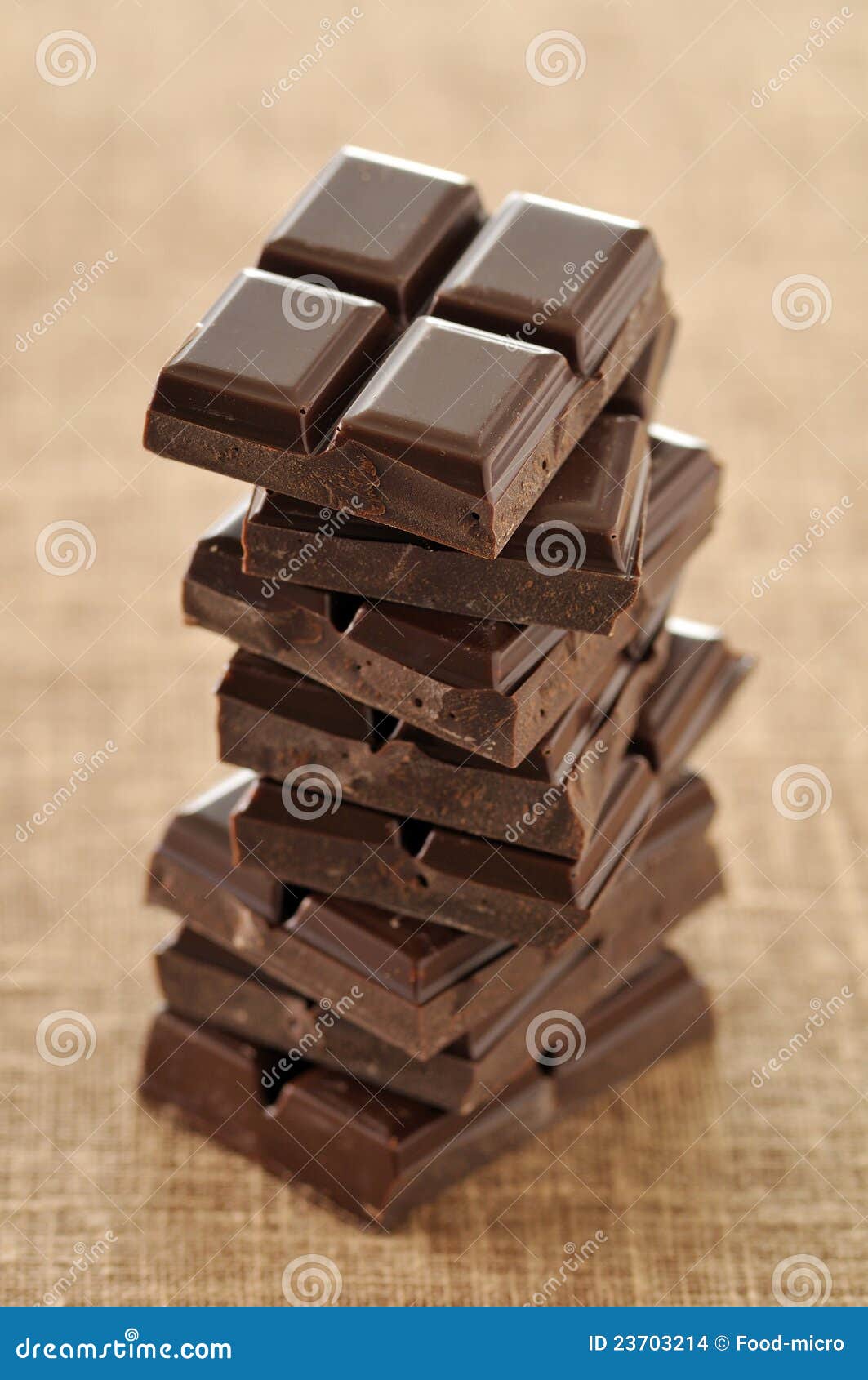 Stacked Squares of Chocolate Stock Photo - Image of square, brown: 23703214