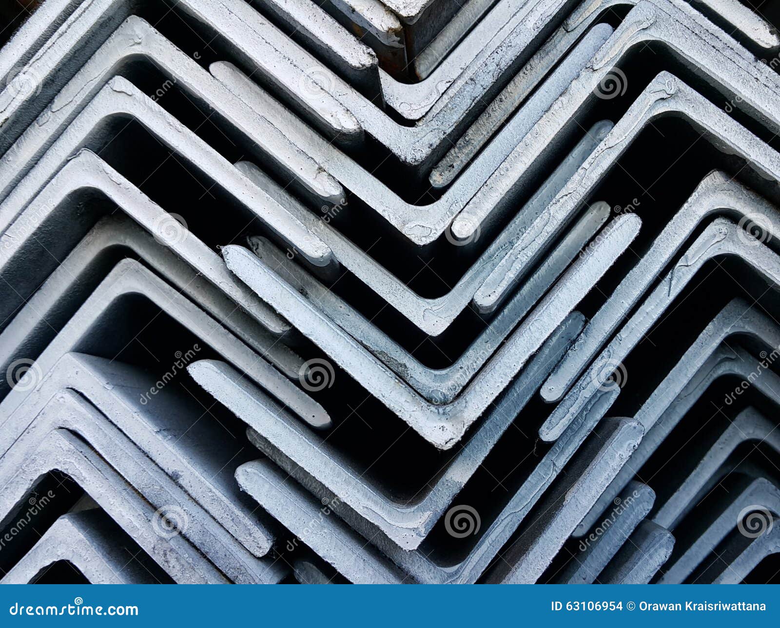 Stacked of Steel Angled Bar for Industry Construction. Stock Photo ...