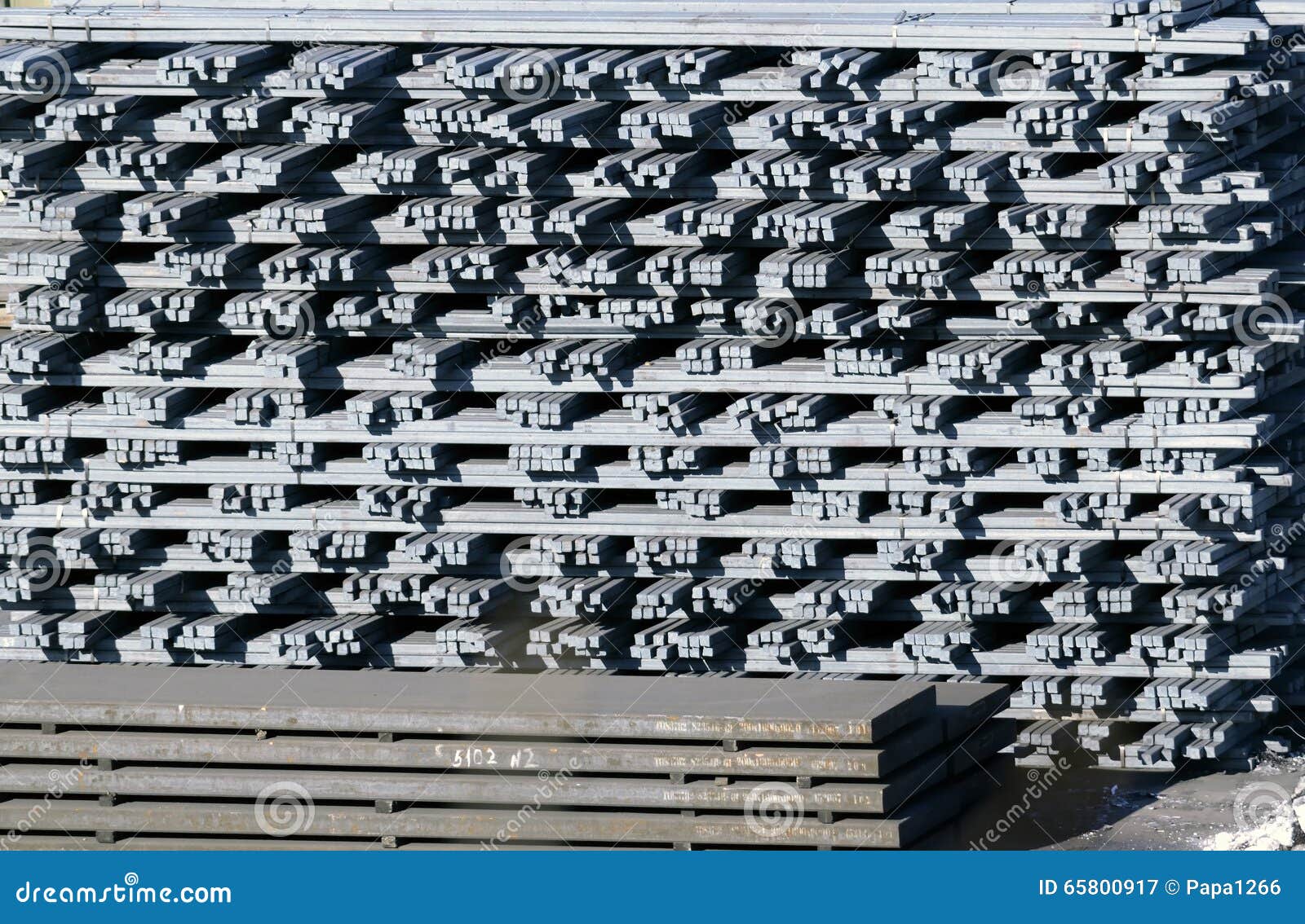 Stacked steel bar stock image. Image of business, plant - 65800917