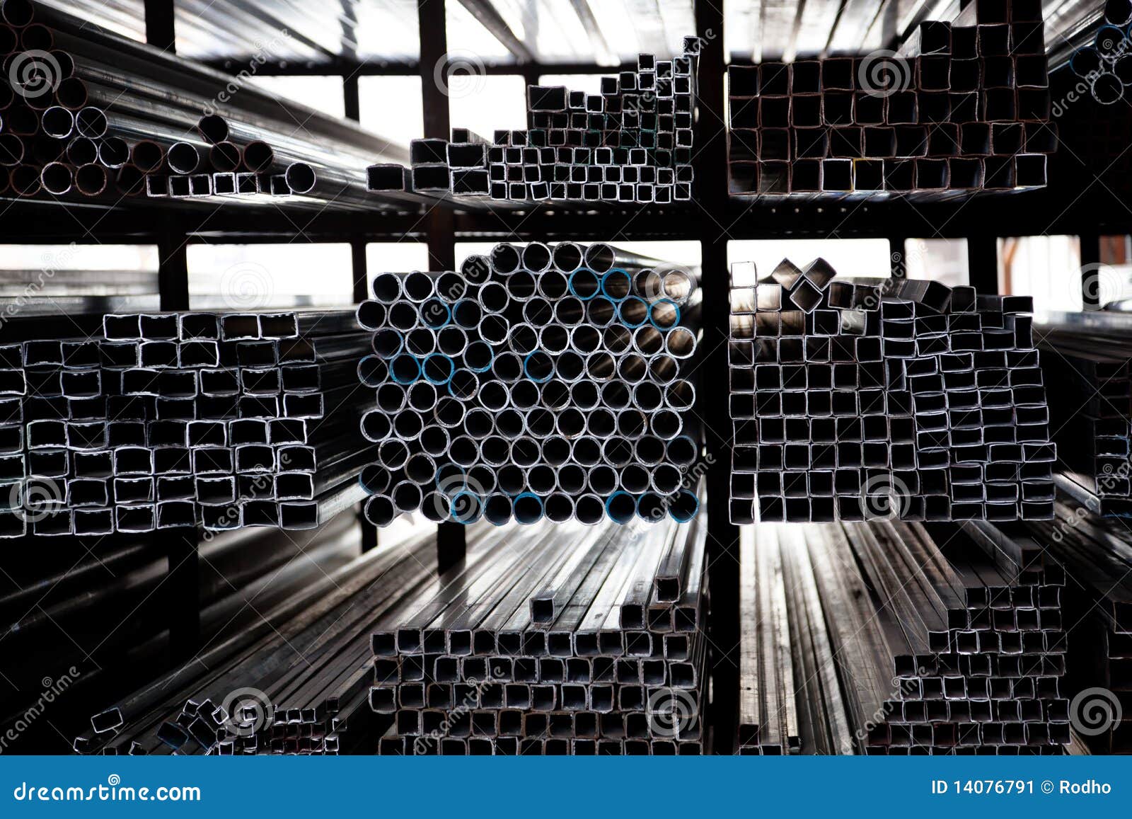 Stacked Steel Pipes stock image. Image of light, group - 14076791